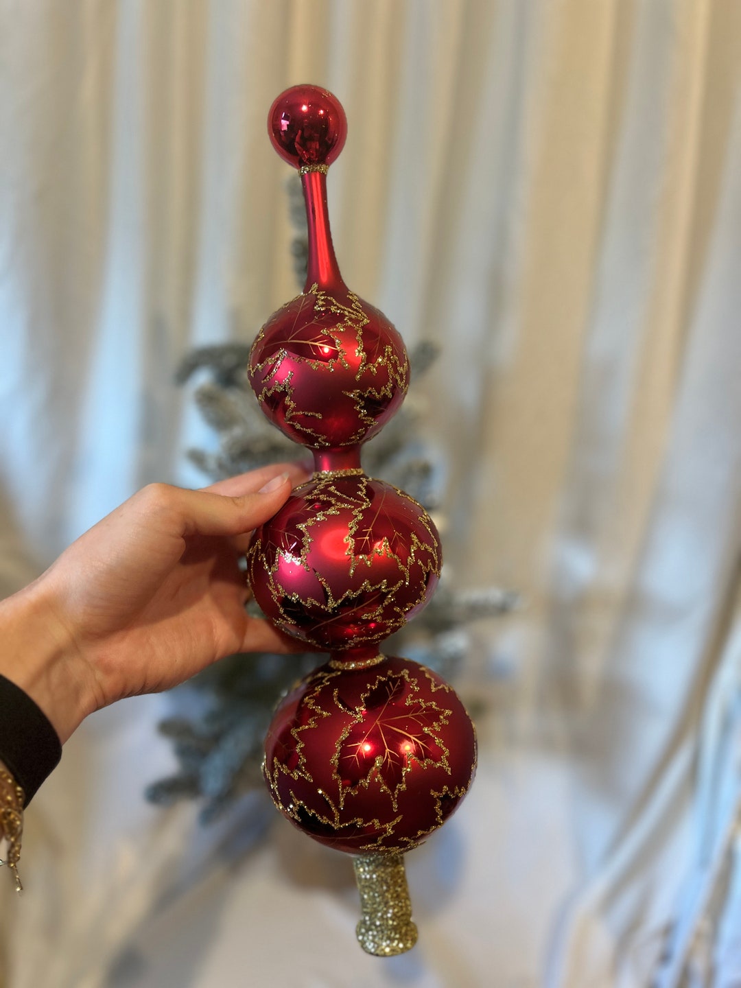 Vintage Radko Ruby Scarlett Finial From Poland - Etsy