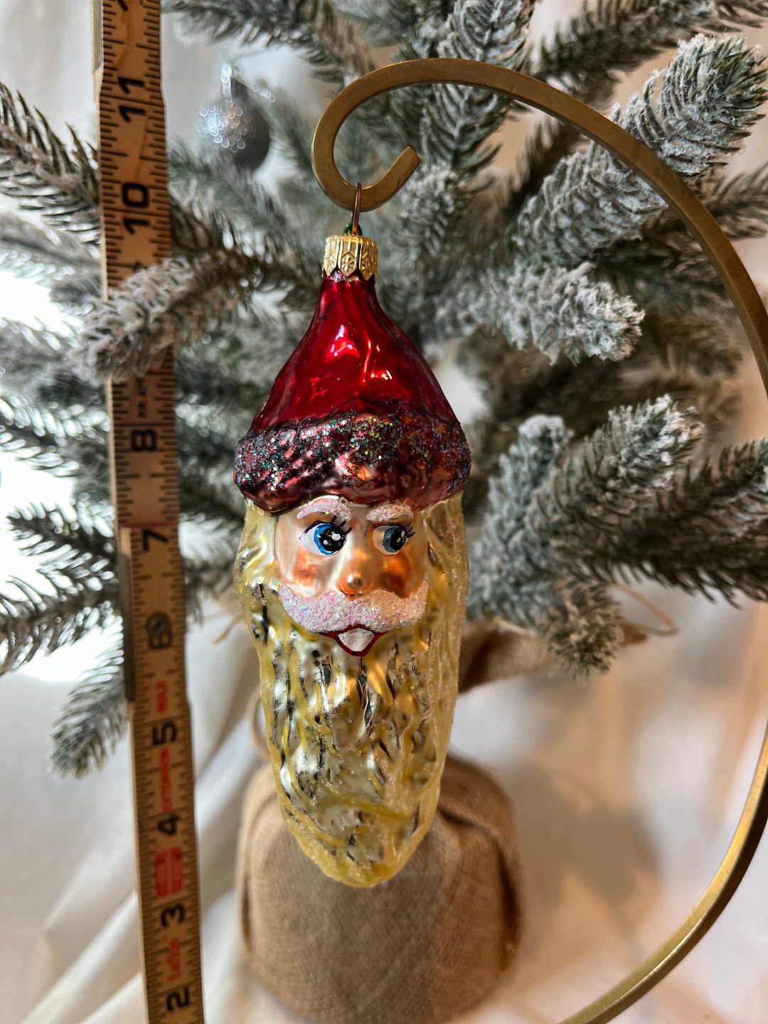 Vintage Christopher Radko Long Gold Beard Santa Head Face Ornament - Etsy