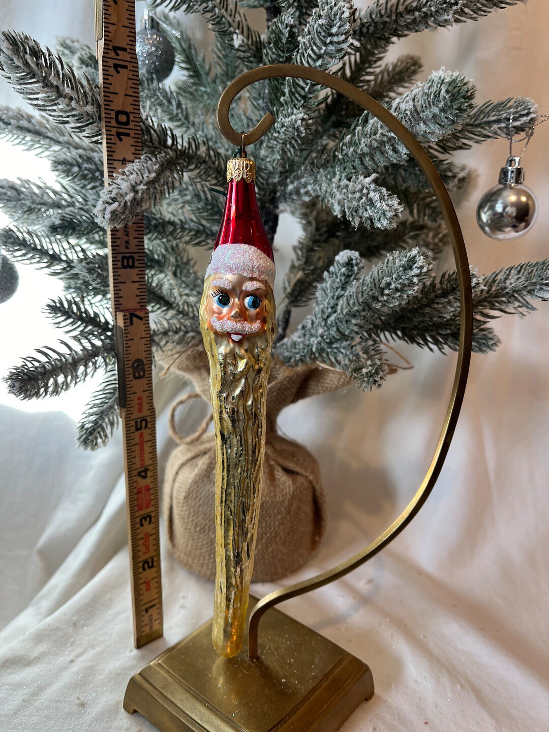 Vintage Radko Long Slim Gold Beard Santa Claus Head Ornament - Etsy