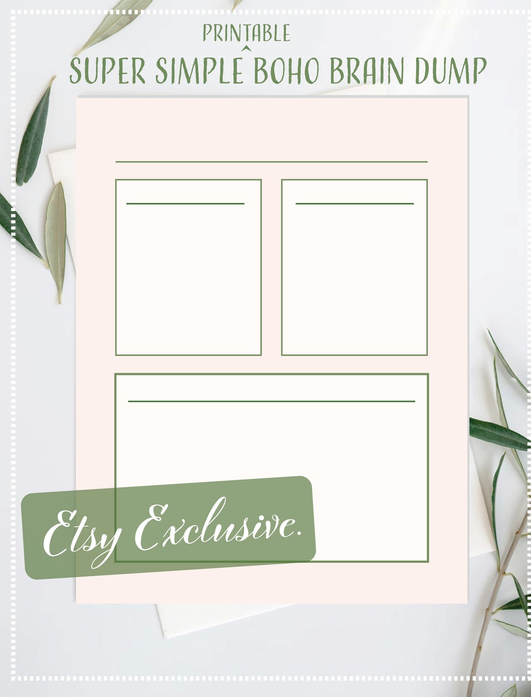 Printable Boho Brain Dump Limited Edition Package| Instant Download - 3 ...