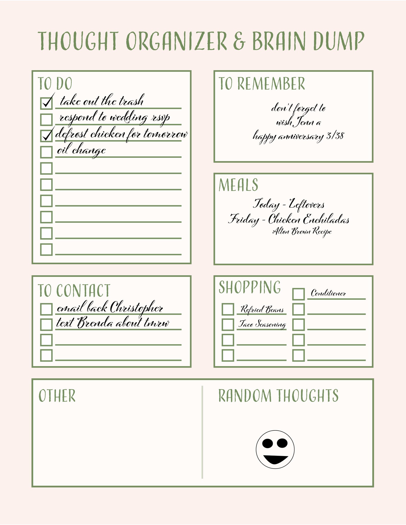 Boho Thought Organizer & Brain Dump | Limited Edition | Instant ...