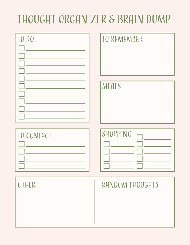 Boho Thought Organizer & Brain Dump | Limited Edition | Instant ...