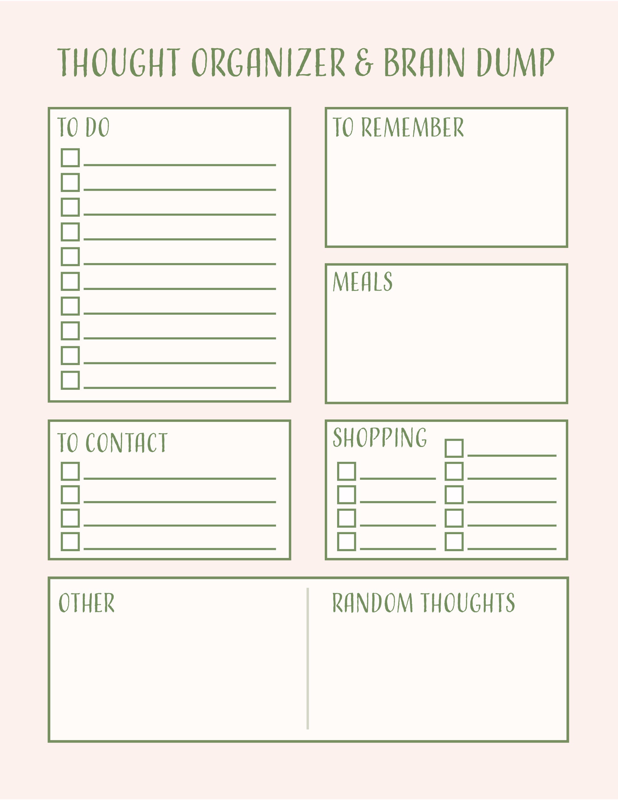 Boho Thought Organizer & Brain Dump | Limited Edition | Instant ...