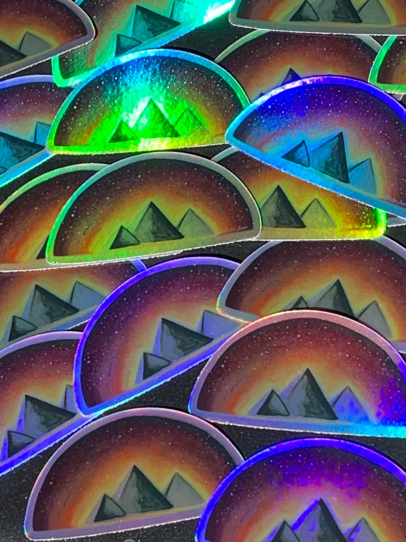 Mystical Pyramids Holographic Sticker Vinyl Sticker Custom | Etsy