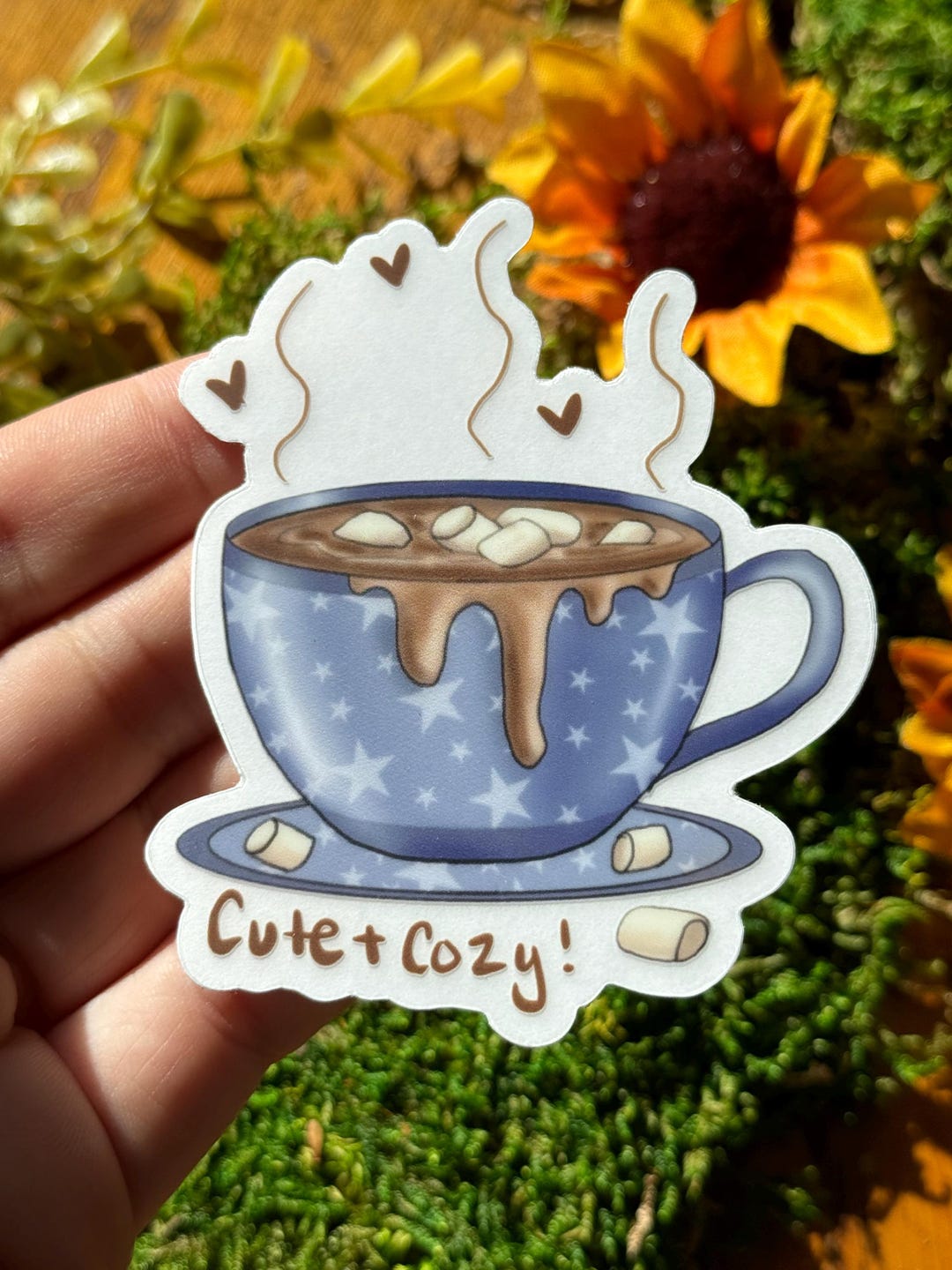 Cute & Cozy Hot Coco Sticker / Clear Sticker / Winter Sticker / Cozy ...