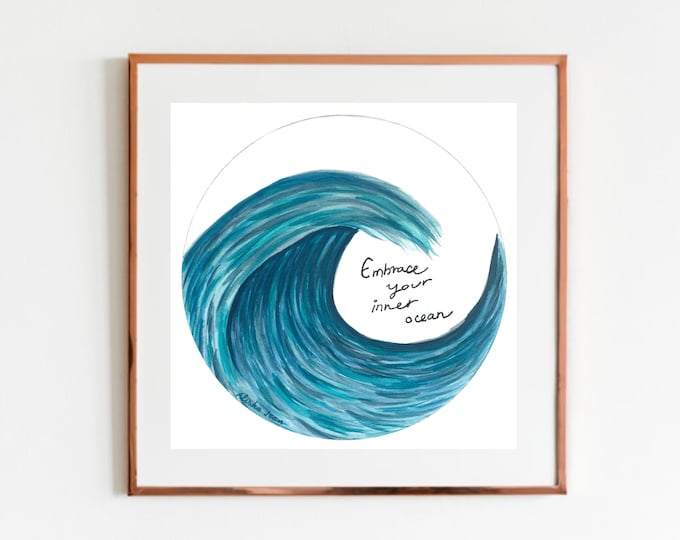 The Oceans Stirs the Heart, Inspires the Imagination Quote Watercolor ...