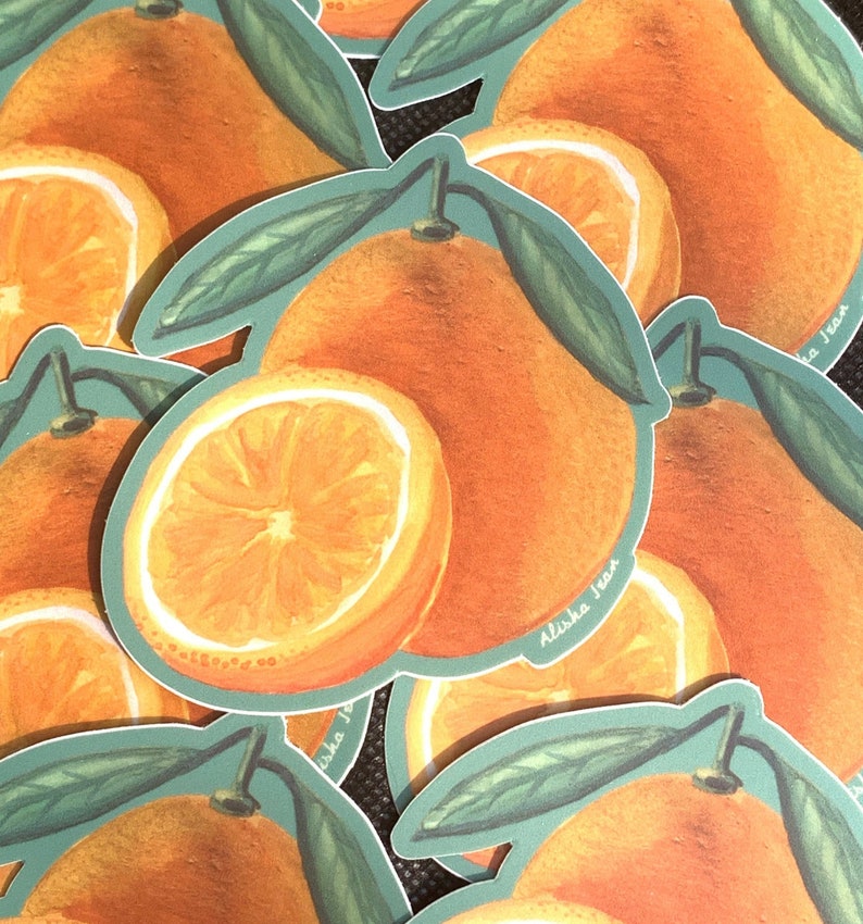 Pegatina de fruta naranja Pegatina de vinilo troquelada - Etsy España