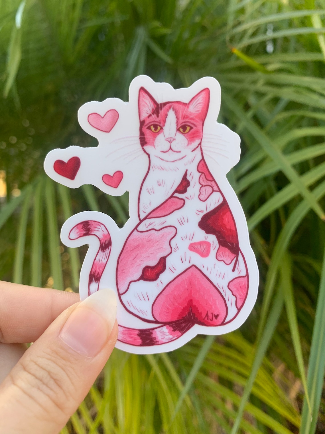 Pink Calico Cat Sticker / Clear Sticker / Cat Lady Sticker - Etsy