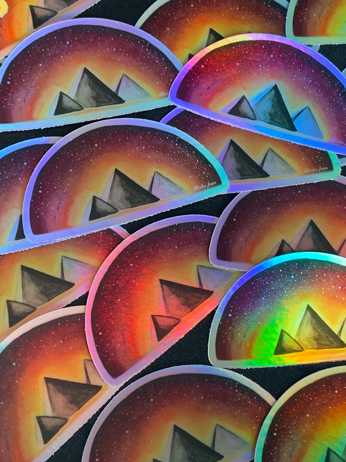 Mystical Pyramids Holographic Sticker Vinyl Sticker Custom | Etsy