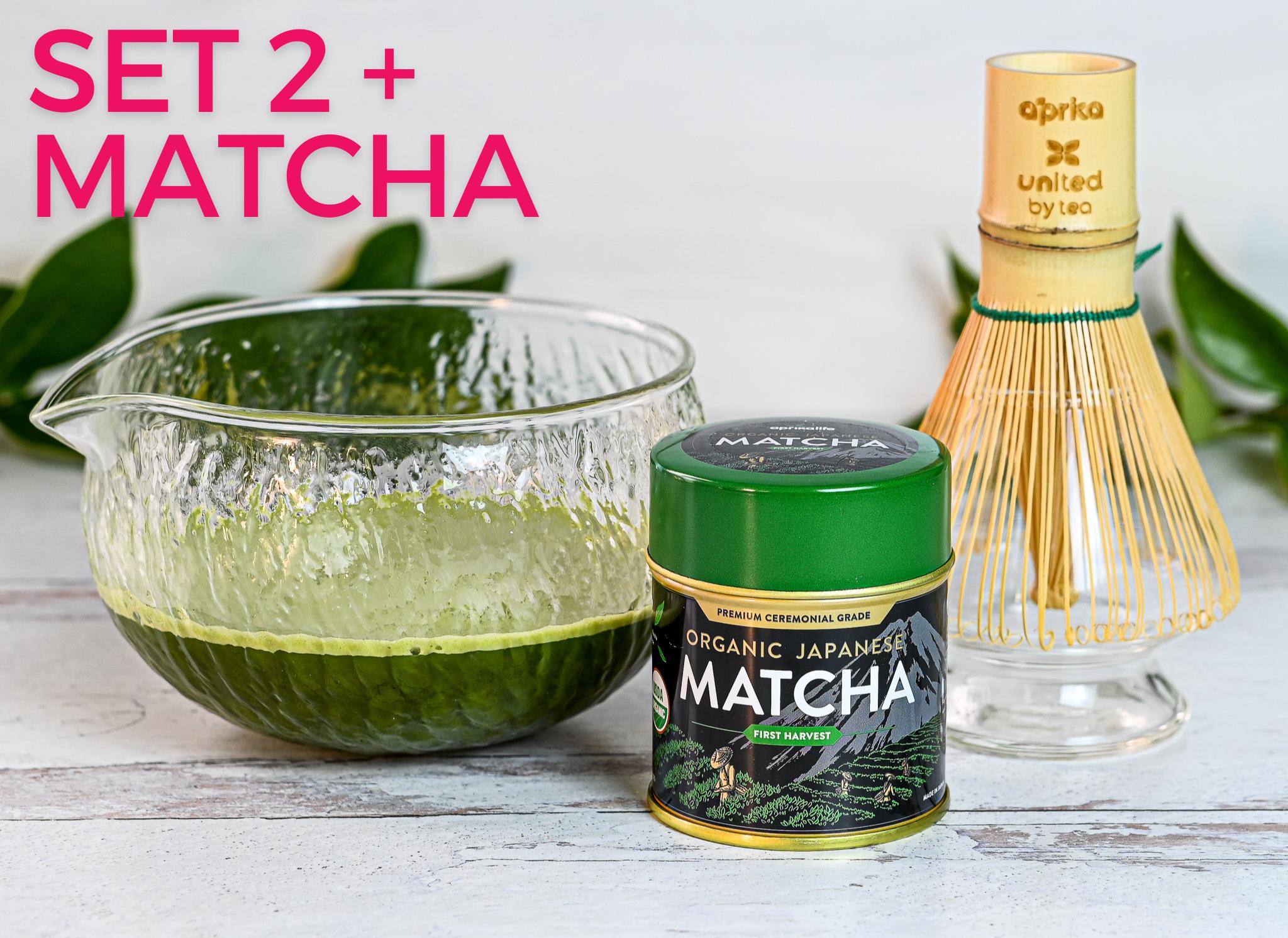 Glass Matcha Tea Set: Textured Bowl, Bamboo Whisk & Holder - Etsy