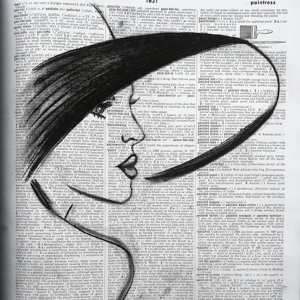 Dictionary Drawing - Etsy