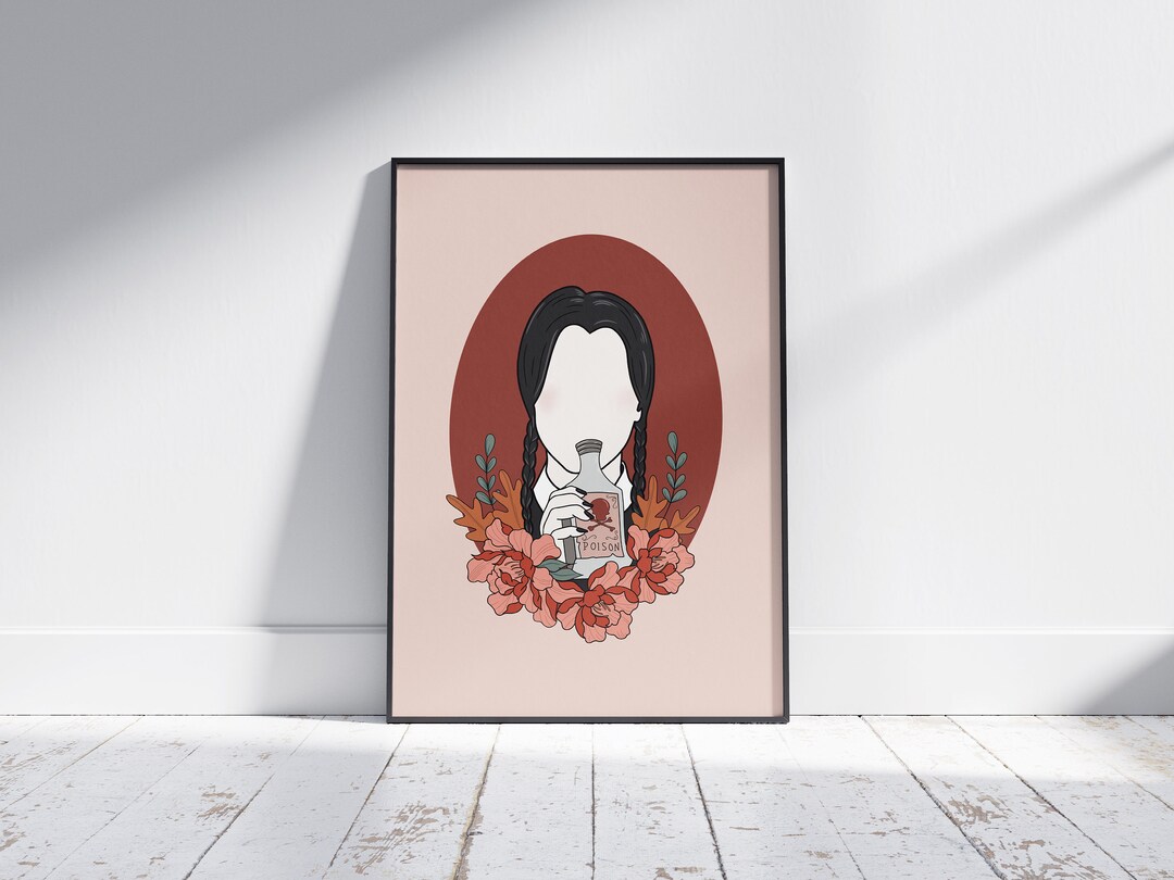 WEDNESDAY ADDAMS Art Printwednesday Addams Spooky Illustrationaddams ...