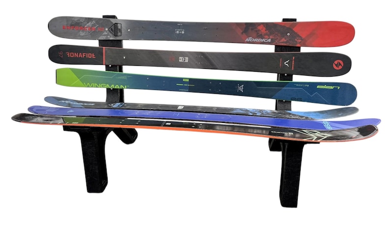 Recycled Snow Ski Bench - Customizable Outdoor Seating - Etsy