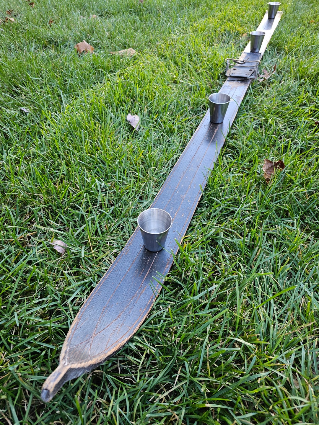 Shot Ski Antique Old School Wooden Shot Ski, 4 Shot Made From Real Snow ...
