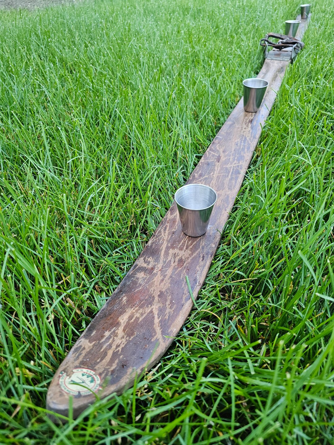 Shot Ski Antique Old School Wooden Shot Ski, 4 Shot Made From Real Snow ...