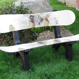 Recycled Snowboard Bench: Customizable Outdoor Seating - Etsy