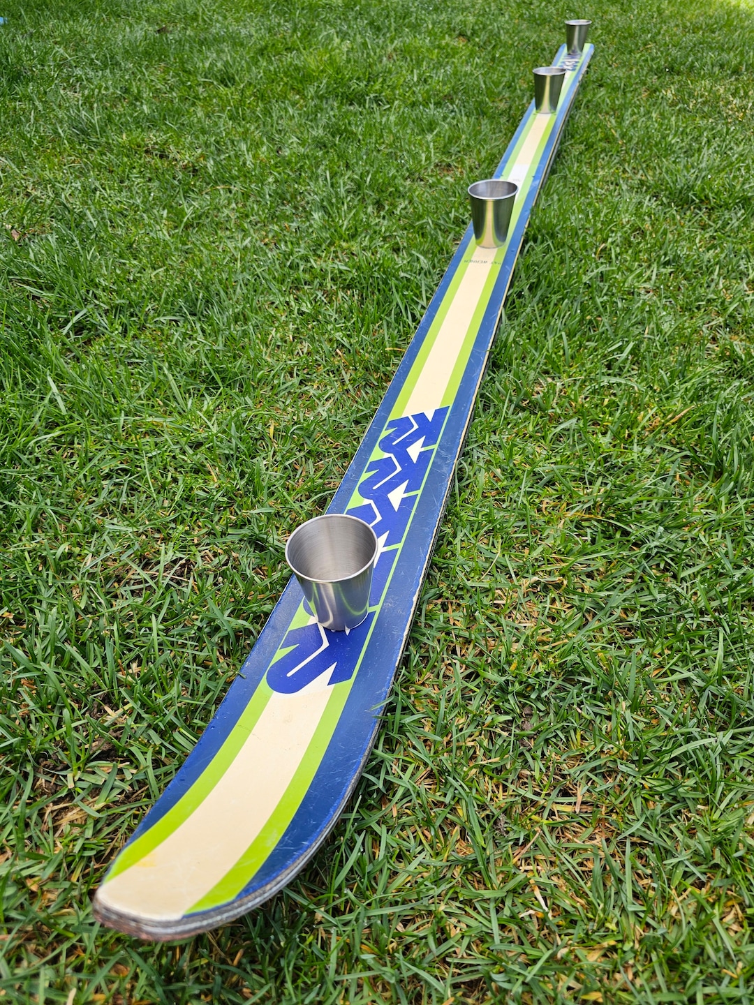 Shot Ski Old School K2 Blue and Green Shot Ski 4 Shot, Large 2.5oz ...