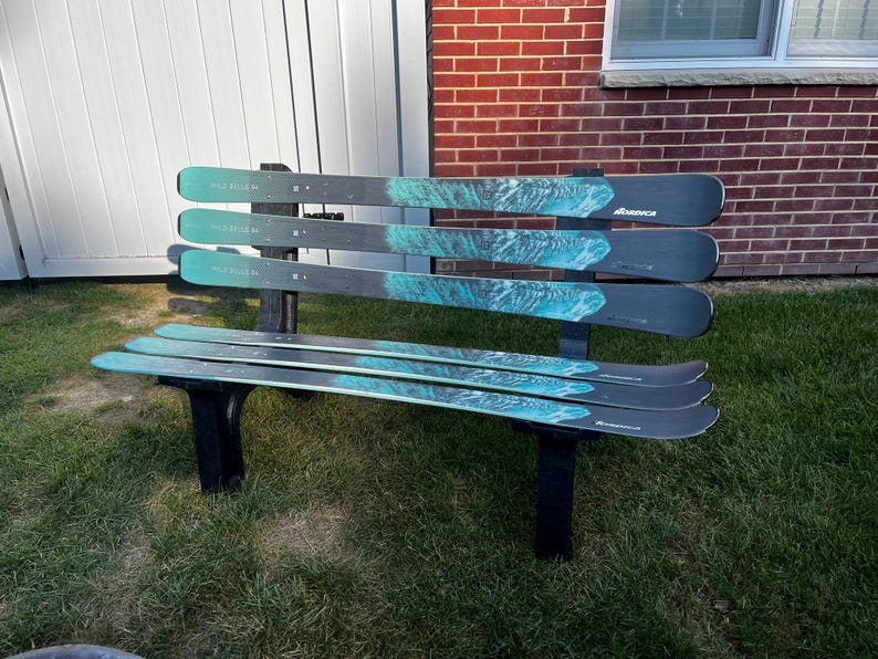 Nordica Enforcer Ski Bench: Recycled Snow Skis, Outdoor Seating - Etsy ...
