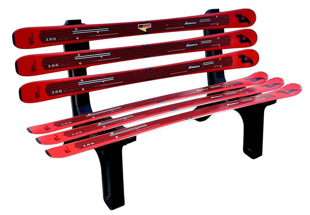 Red Hot Snow Ski Bench Made With Recycled Plastic Legs - Etsy