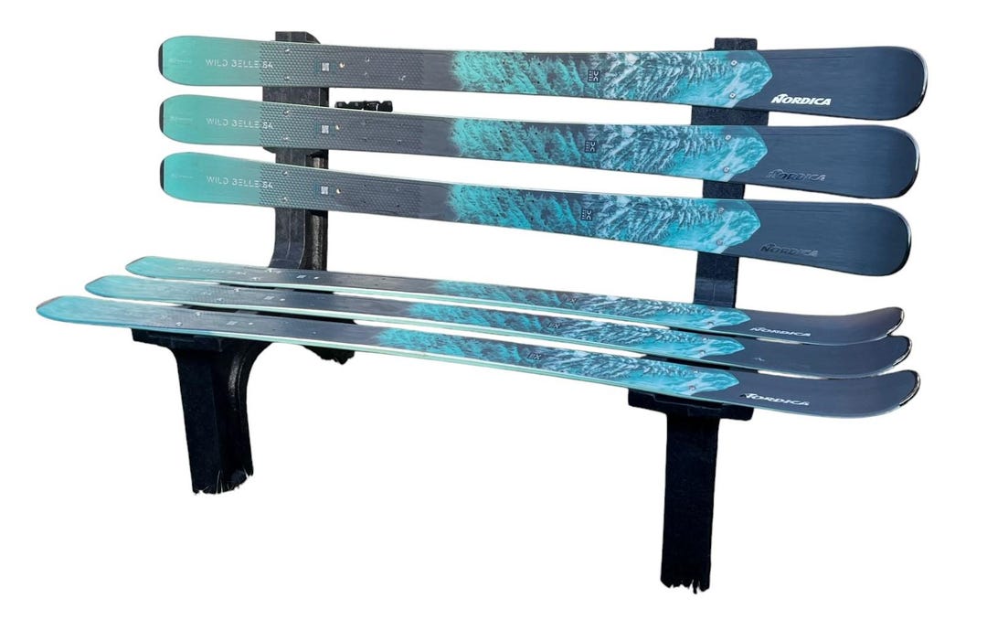Recycled Snow Ski Bench - Customizable Outdoor Seating - Etsy