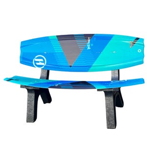 Wakeboard Bench: Blue Surfboard Seat With Recycled Plastic Legs - Etsy