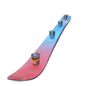 Shot Ski: Reclaimed Snow Ski With 4 Magnetic 3oz Shots - Etsy
