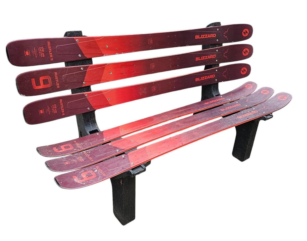 Blizzard Ski Bench Made With Real Recycled Blizzard Rustler Snow Skis ...