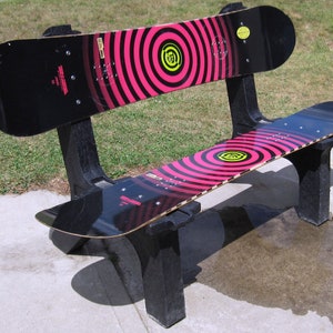 Recycled Snowboard Bench: Customizable Outdoor Seating - Etsy