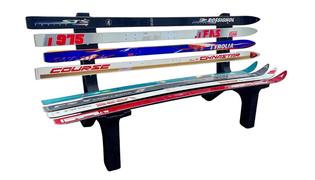 Snow Ski Bench Made From Real Old School Straight Skis - Etsy