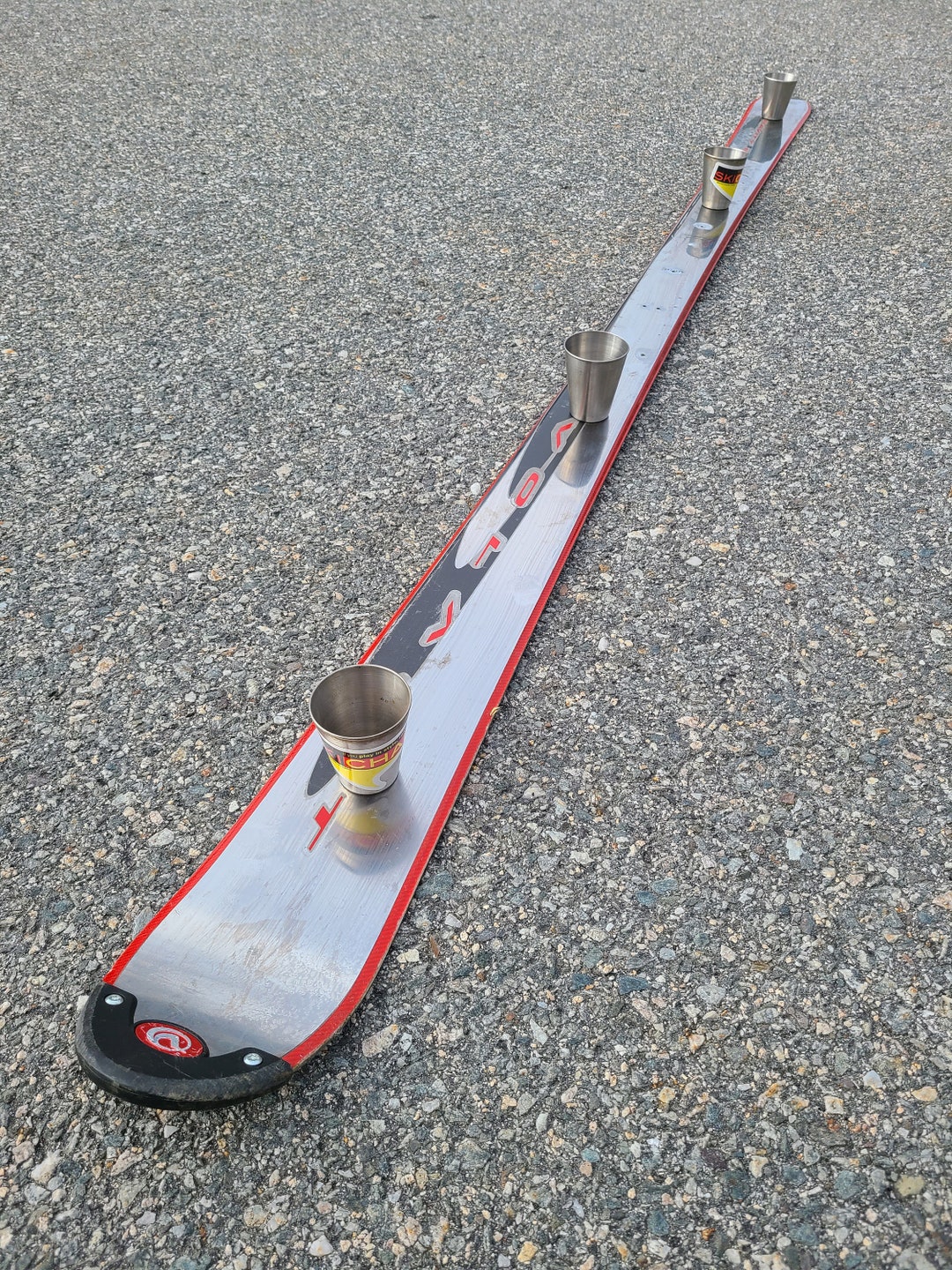 Shot Ski Stainless Steel Volant Ski With 4 Stainless Steel Shot Glasses ...