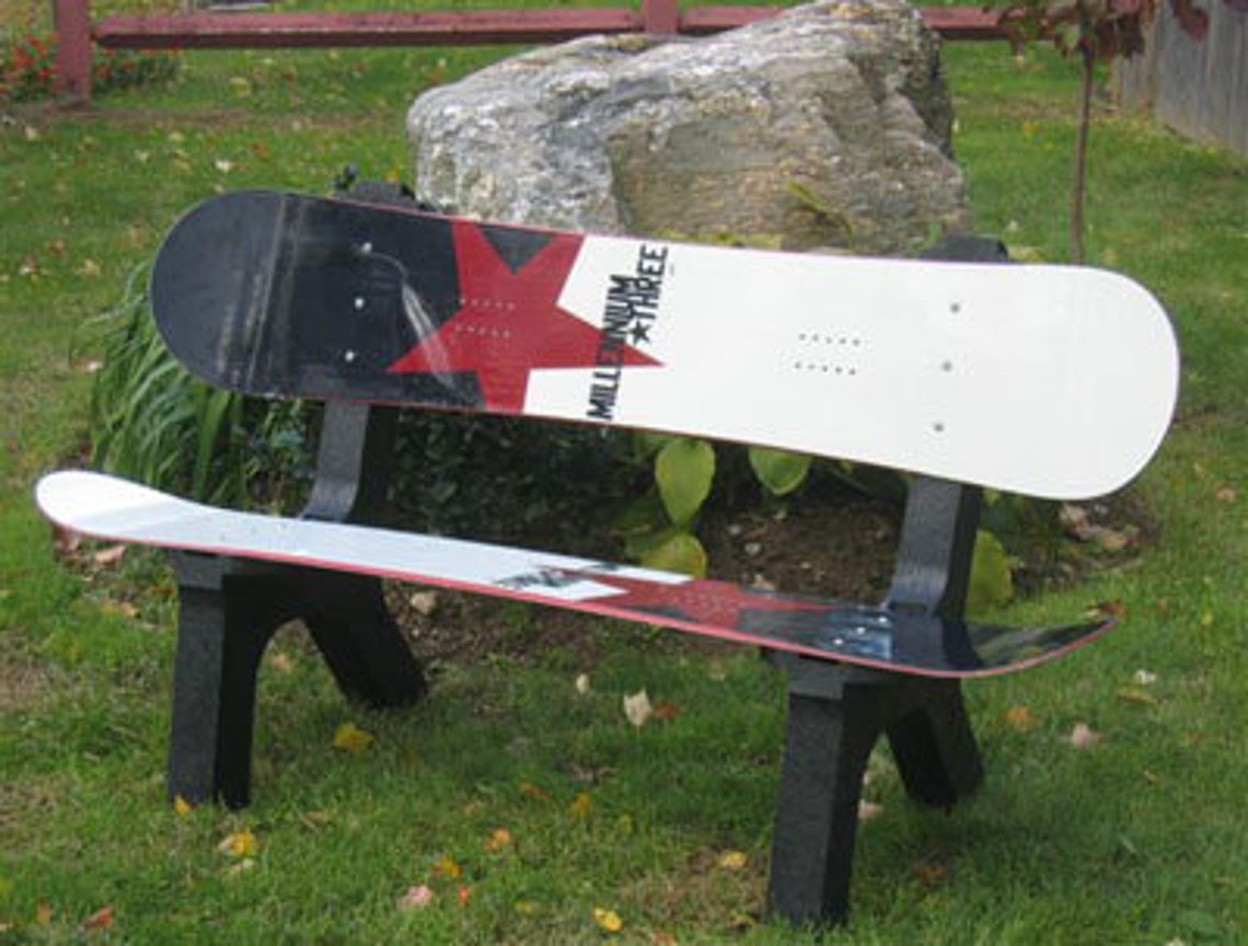 Recycled Snowboard Bench: Customizable Outdoor Seating - Etsy