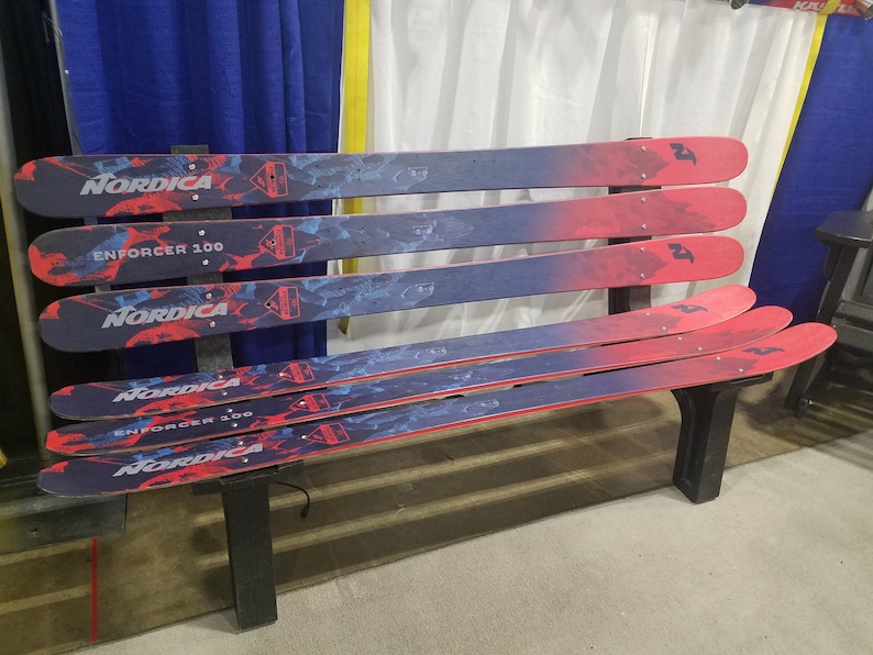 Nordica Enforcer Ski Bench: Recycled Snow Skis, Outdoor Seating - Etsy ...