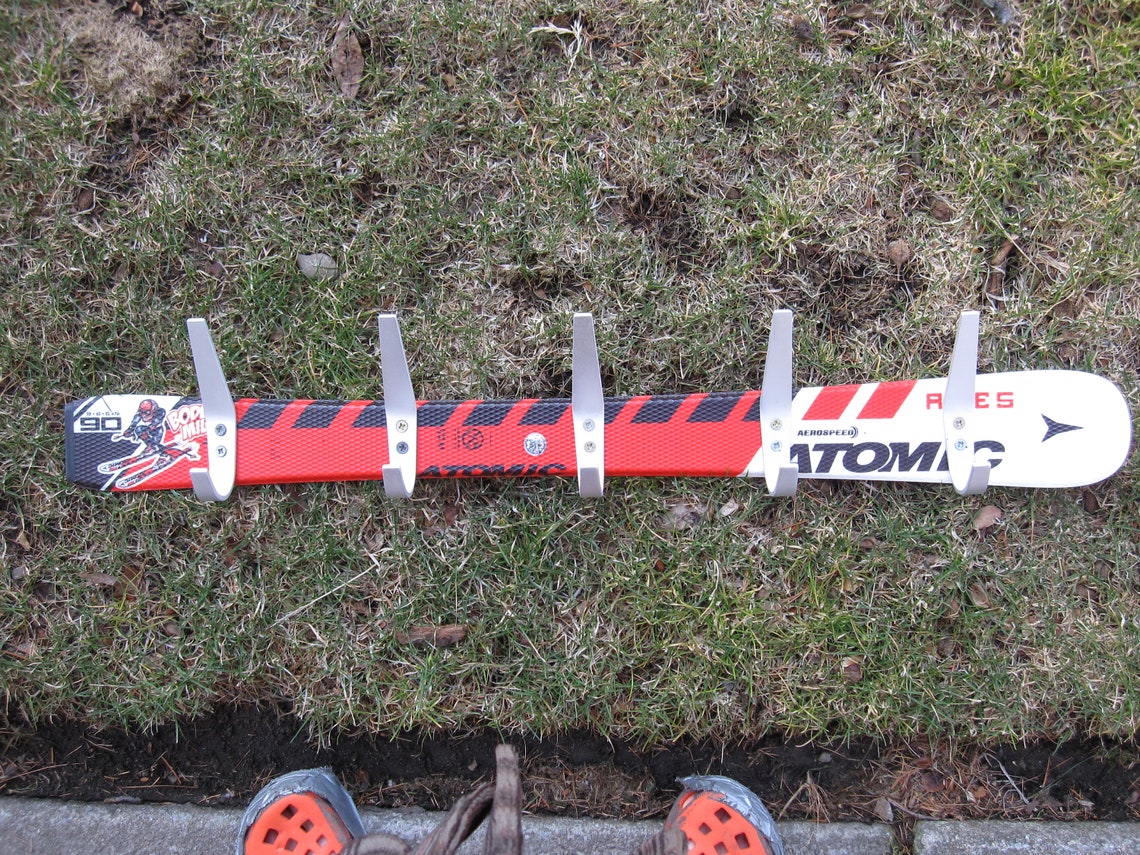 Customized Recycled Snow Ski Coat Rack With Metal Hooks - Etsy