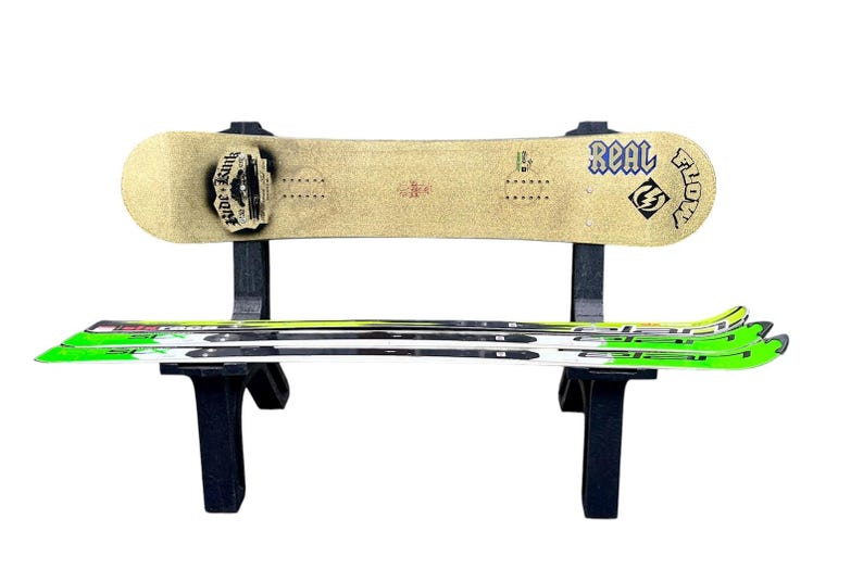 Recycled Snow Ski & Snowboard Bench - Customizable Outdoor Seating - Etsy