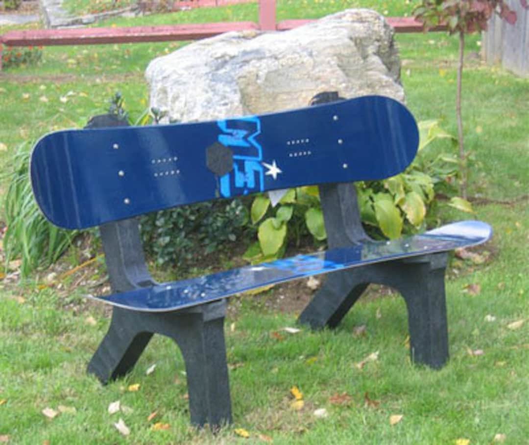 Recycled Snowboard Bench: Customizable Outdoor Seating - Etsy