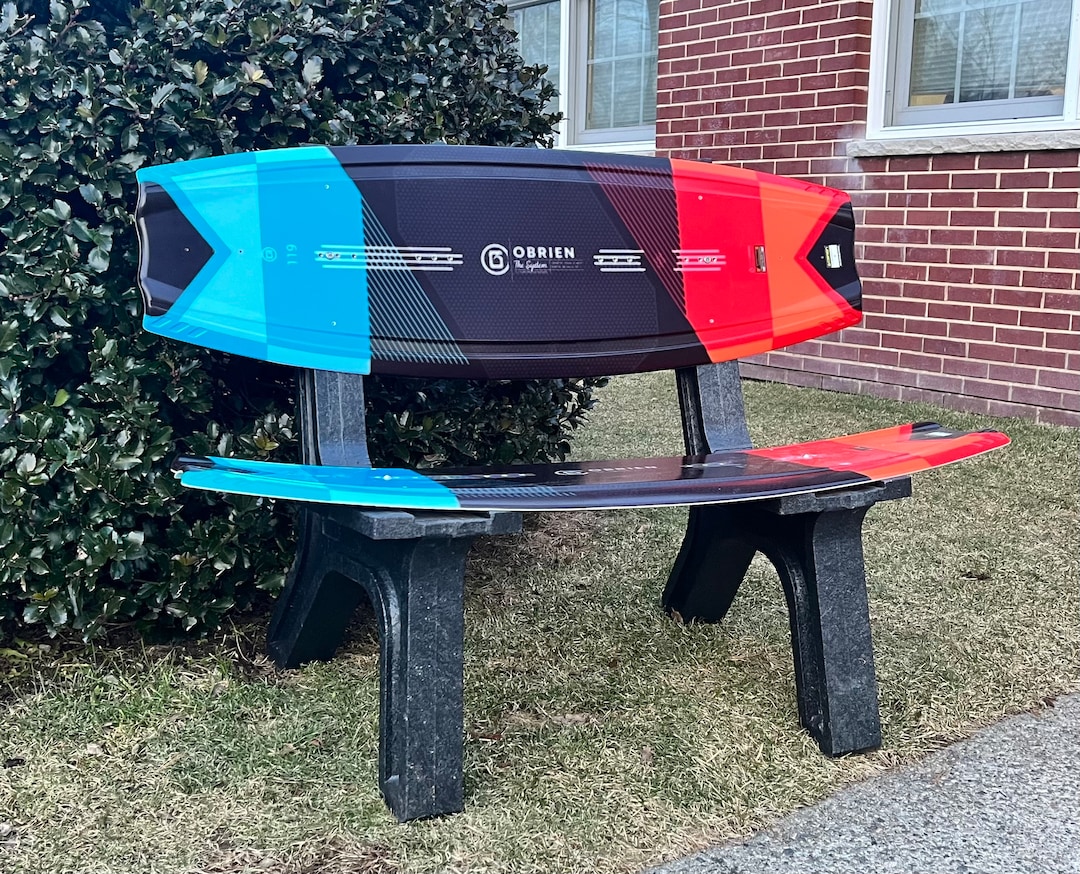 Surf Bench Wake Board Bench Made With Recycled Plastic Legs - Etsy