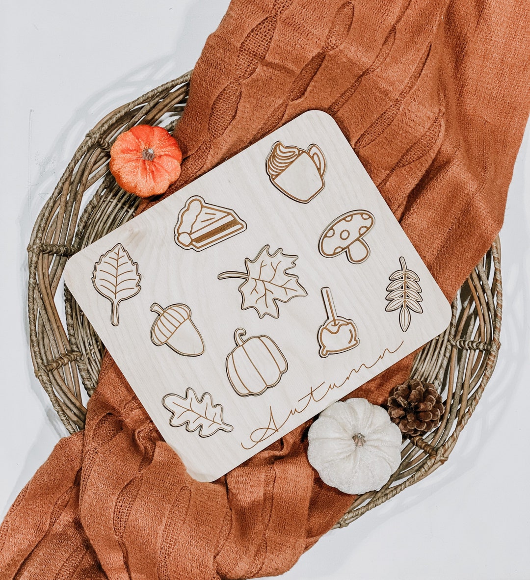 Fall Puzzle Wooden Puzzle Montessori Seasonal Toys Educational Toys ...