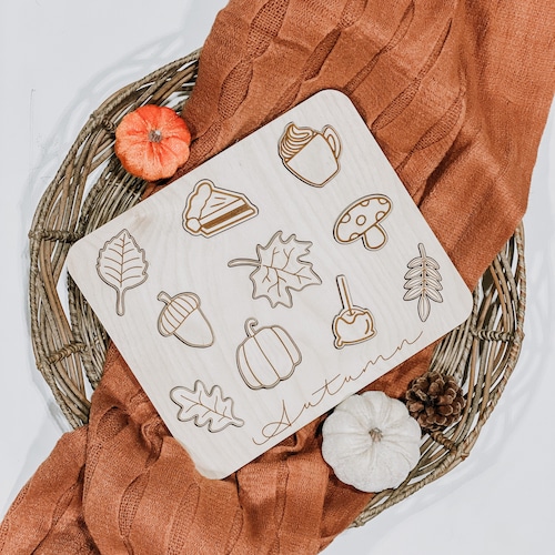 Fall Puzzle Wooden Puzzle Montessori Seasonal Toys - Etsy