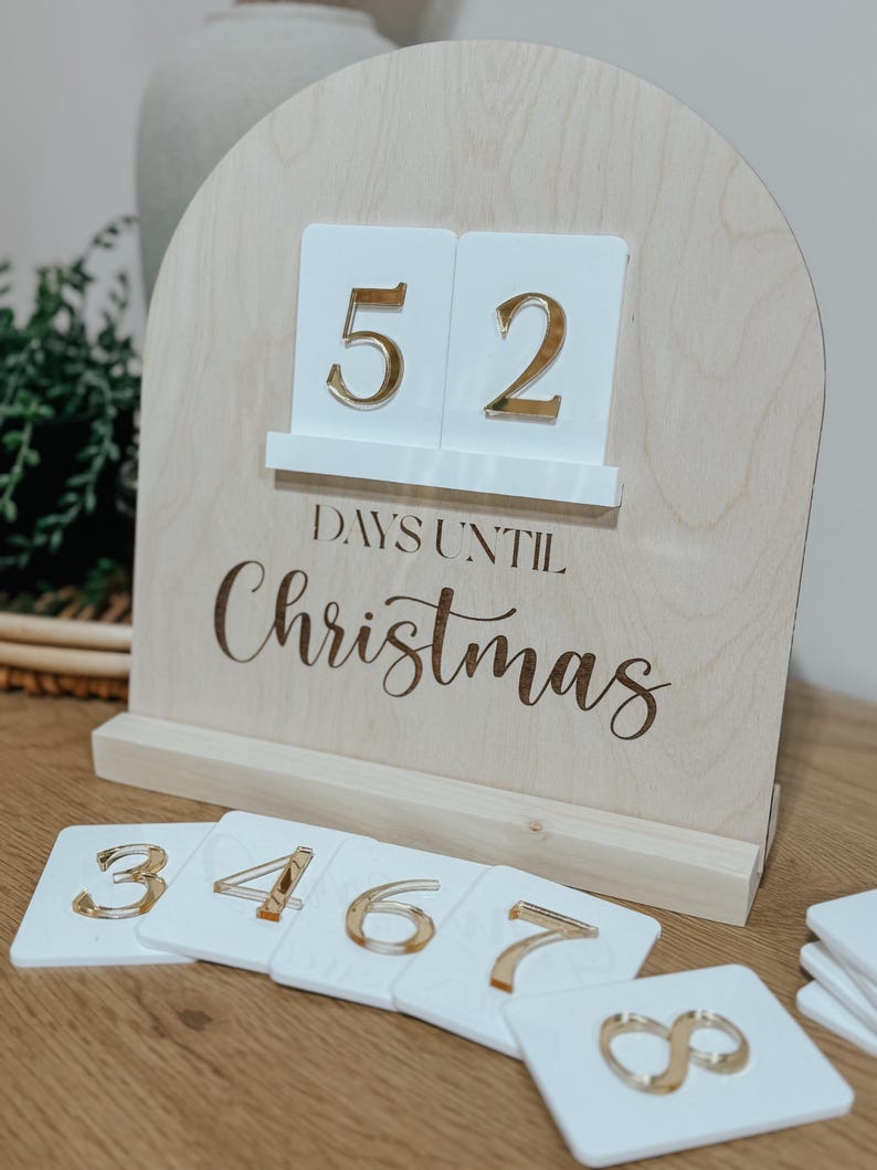 Modern Christmas Countdown | Days Until Christmas Block Calendar ...