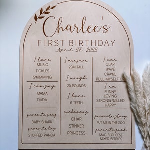 First Birthday Decor | Birth Stats Sign | Milestone Sign | Birthday ...