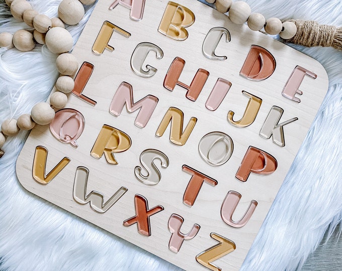 Chunky Alphabet Puzzle Acrylic Puzzle Montessori Toys Childrens Games ...