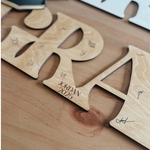 Personalized Wooden GRAD Signature Sign – Custom Graduation Guestbook ...