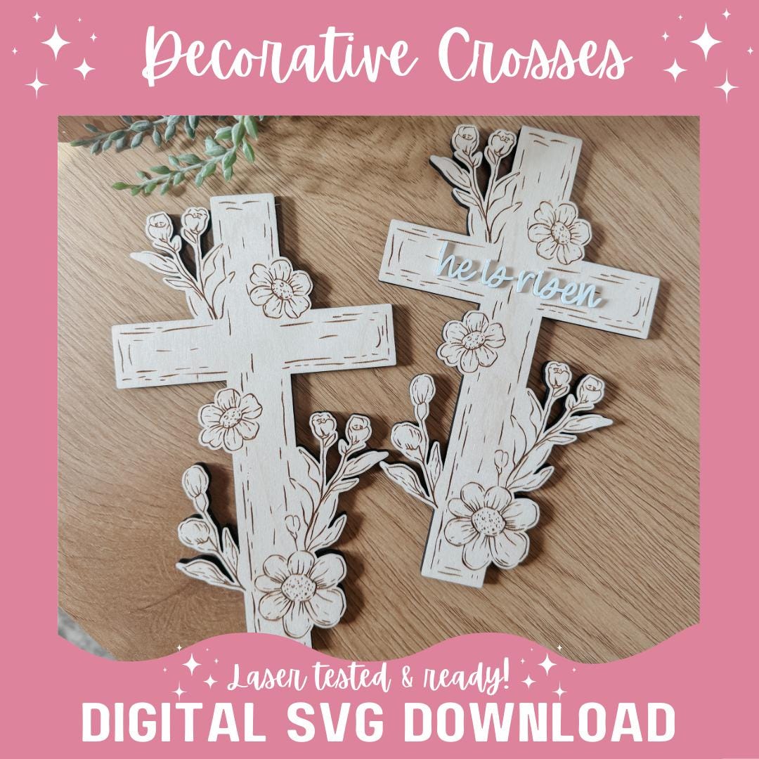 Cross SVG | Laser File | Gloforge | Cake Topper | Glowforge File | Glowforge Svg | Laser Cut ...
