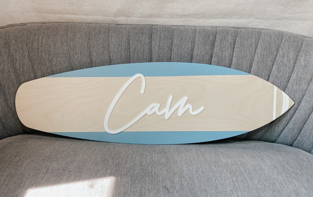 Wood Name Surfboard Sign | Nursery Décor for Children's Room| Teen Room ...