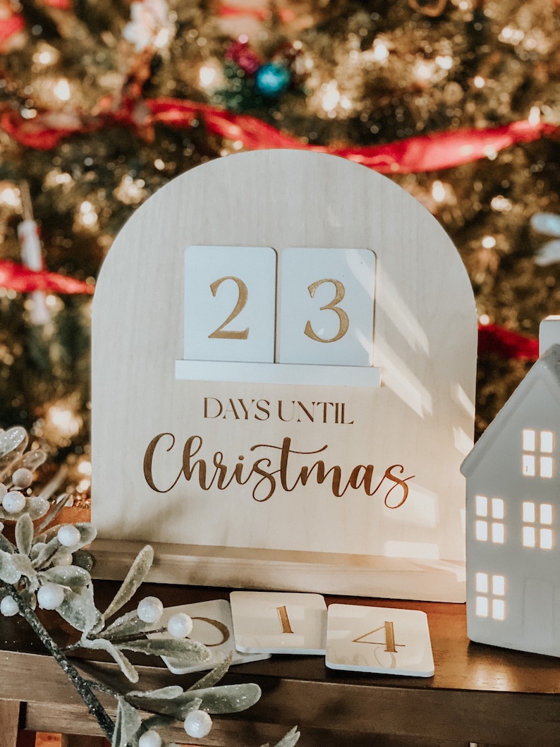 Modern Christmas Countdown | Days Until Christmas Block Calendar ...