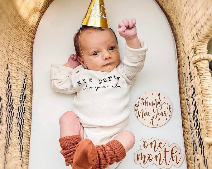 First Holiday Milestones Milestone Discs Wooden Milestone Markers Baby ...