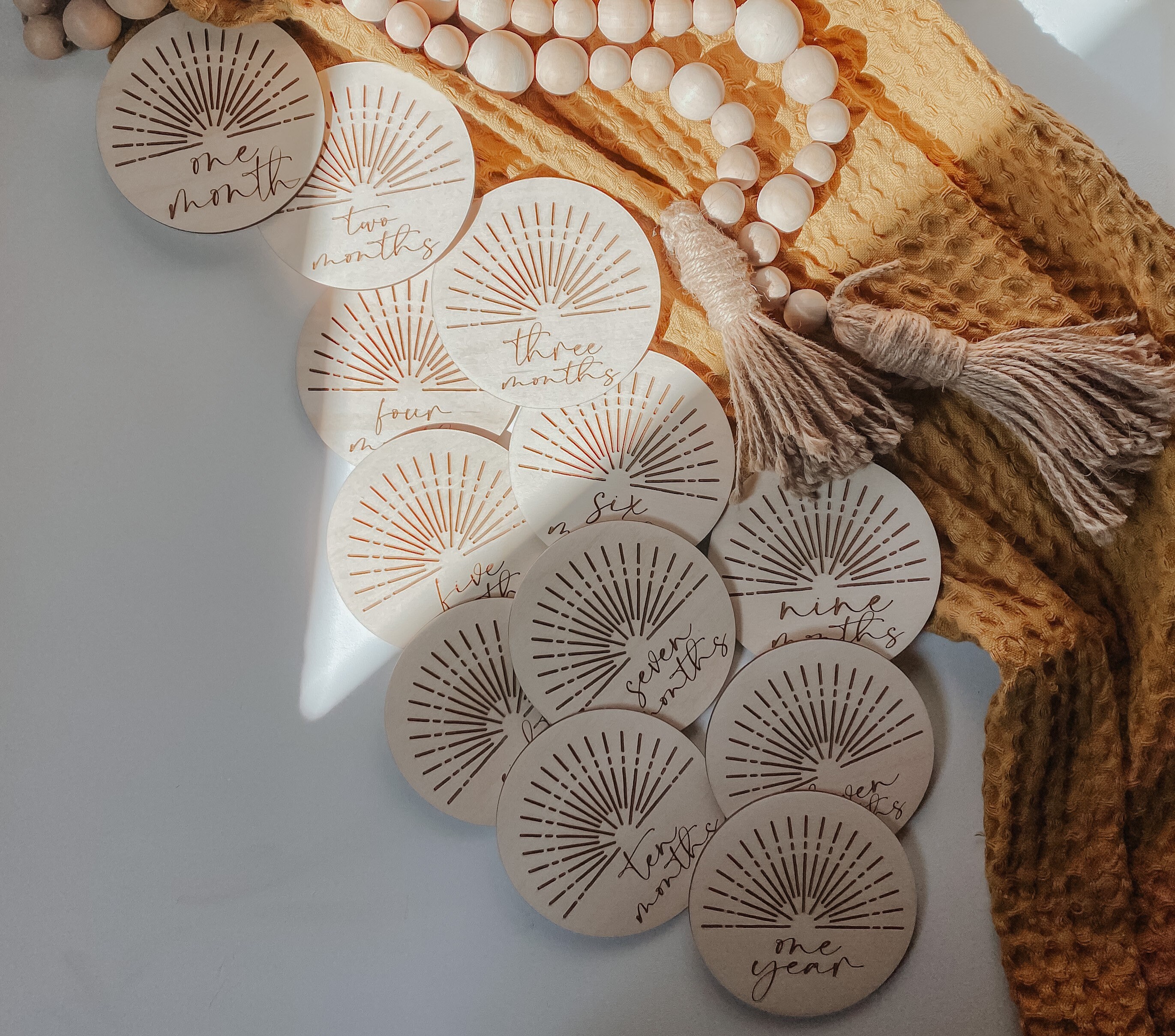 Boho Milestones | Wooden Milestones | Milestone Discs | Sunshine Decor ...
