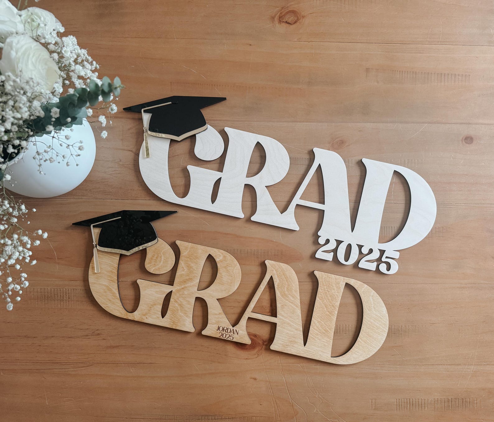 Personalized Wooden GRAD Signature Sign – Custom Graduation Guestbook ...