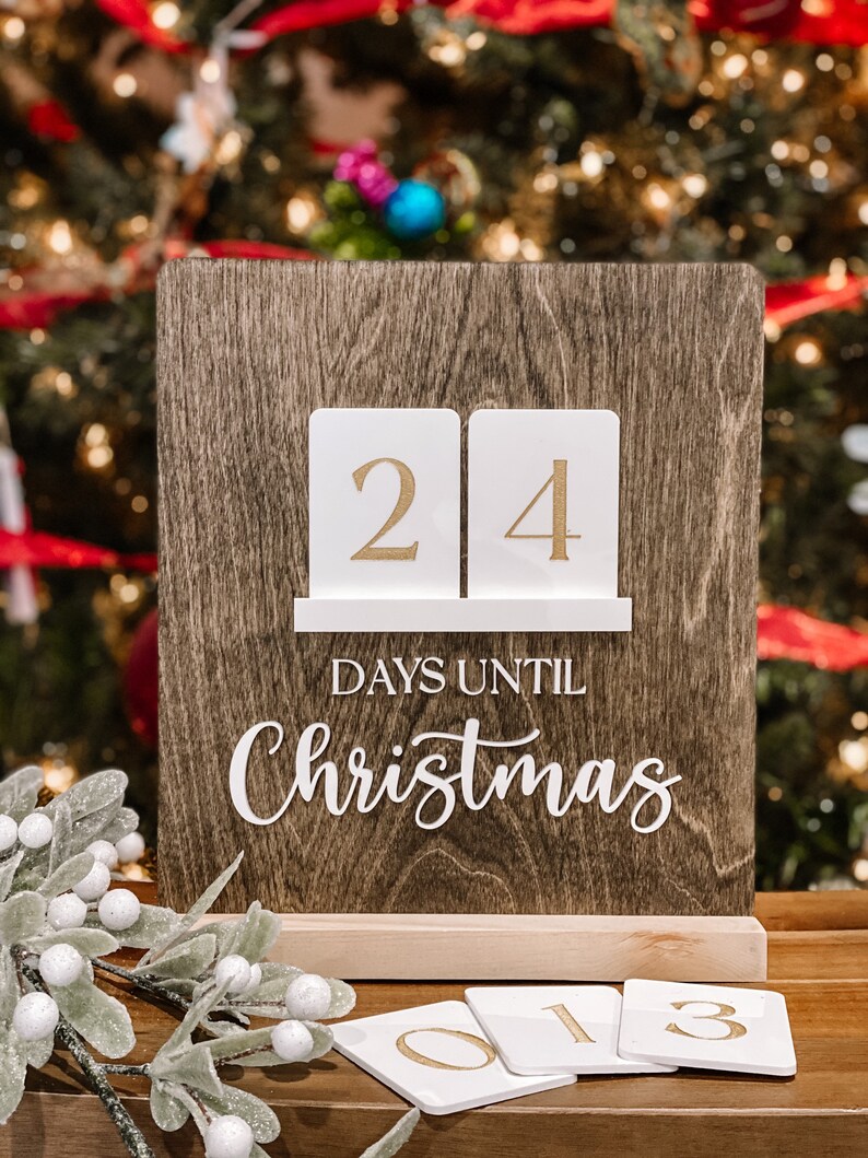 Modern Christmas Countdown | Days Until Christmas Block Calendar ...