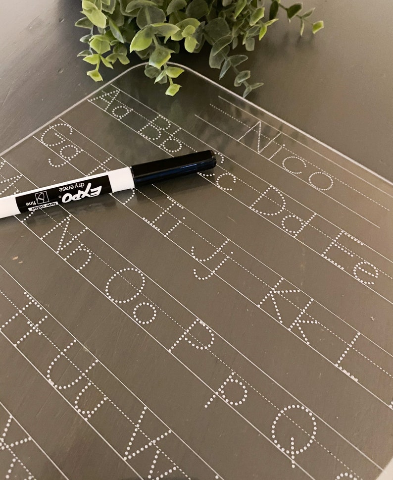 Letter Tracing Acrylic Letter Board Dry Erase Letters - Etsy